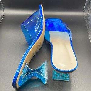 SHEIN | Shoes | Clear Strap Pyramid Heeled Mule Sandals | Poshmark